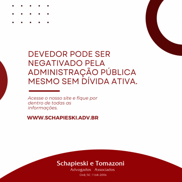 Devedor pode ser negativado pela administração pública mesmo sem dívida ...